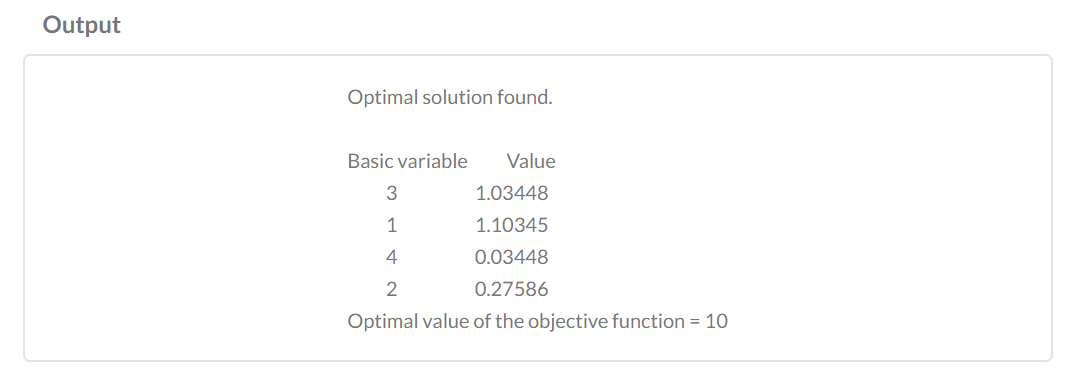 Online Solver Primal Simplex Method - OptimizationCity